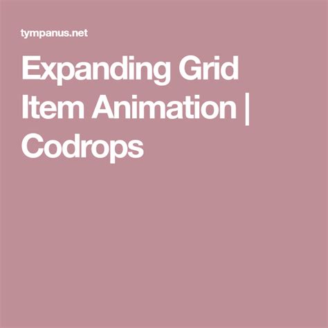 Expanding Grid Item Animation Codrops Animation Web Development