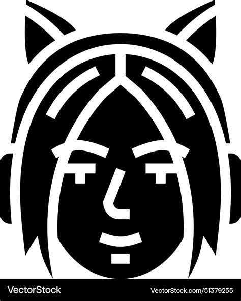 Woman Avatar Otaku Glyph Icon Royalty Free Vector Image