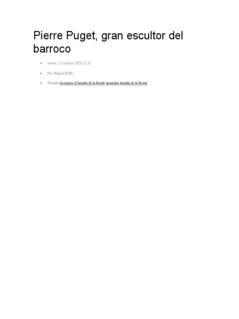 Pierre Puget Pdf Barroco Escultura