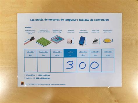 Tableau De Conversion Longueurs Illustré à Plastifier