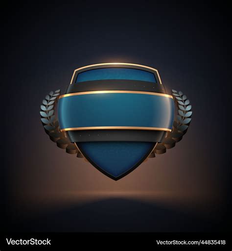 Blue Gold And Black Shield Template With Wreath In Vector Download A