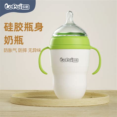 全硅胶婴儿超宽口大口径仿母乳防摔防胀气新生儿个月奶瓶戒奶断奶虎窝淘