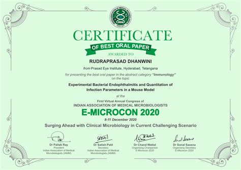 Pdf Certificate Awarded To Experimental Bacterial Endophthalmitis And Quantitation Of