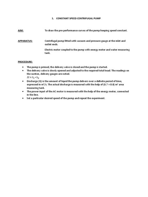 Constant Speed Centrifugal Pump Pdf Pump Valve