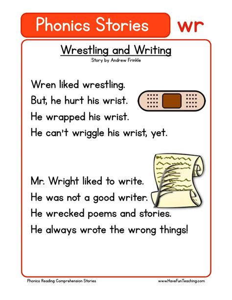 Wrestling And Writing Wr Phonics Stories Reading Comprehension