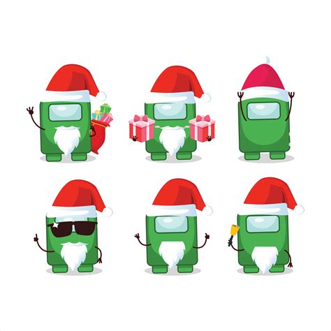 Santa Claus Emoticons With Among Us Green Cartoon Character 24522685