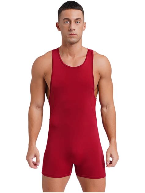 Iefiel Mens Athletic Supporters Bodysuit Slim Fit Wrestling Singlets