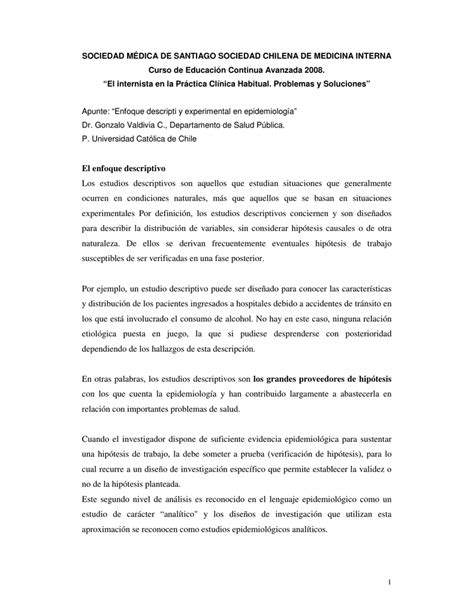 El Enfoque Descriptivo Los Estudios Descriptivos Son Aquellos Que