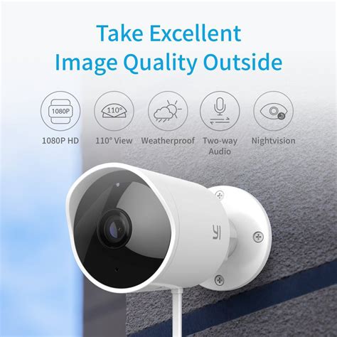 Yi 1080p Wifi Outdoor Security Ip Camera White