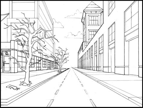 Simple One Point Perspective Drawing At Getdrawings Free Download