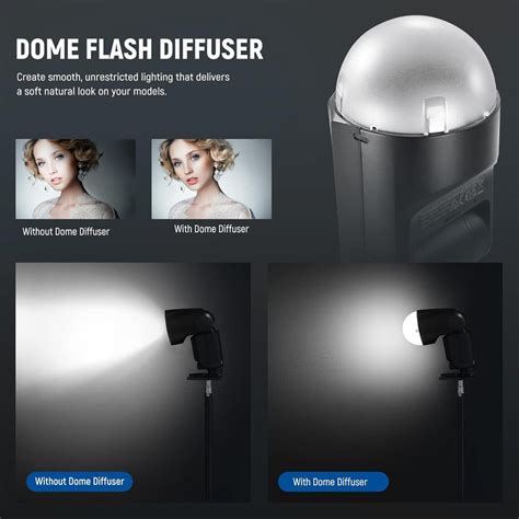 Neewer Magnetic Dome Diffuser For Round Head Speedlite Flash Magnetically Attached Flash Dome