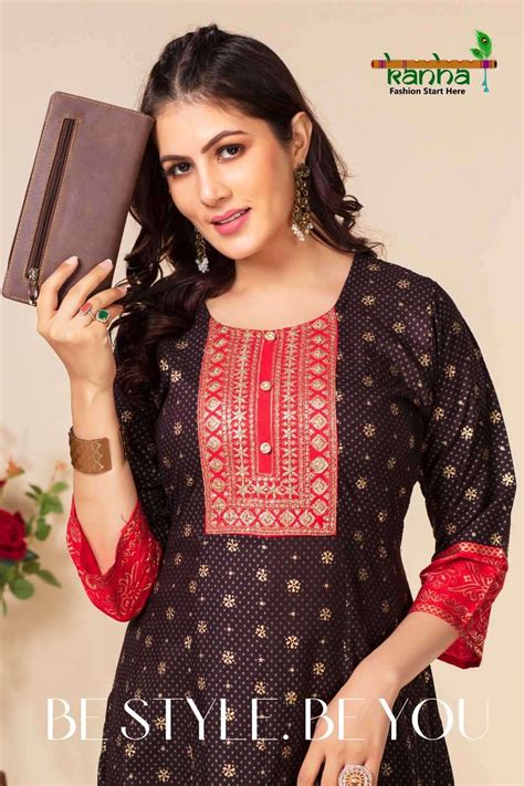 Kanha Fashion Present Kaarika Rayon With Festival Special Kurti
