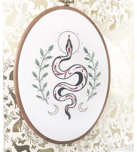 Snake Embroidery Pdf Pattern Snake And Moon Embroidery Pattern