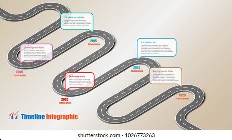 Road Infographic Timeline Element Layout Vector Stock Vector Royalty