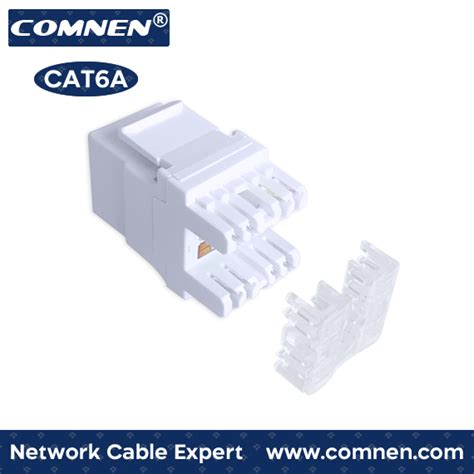 10G Unshielded 180 Degree Toolless Cat6a UTP Keystone Jack