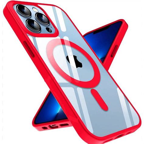 iPhone 13 Pro Clear Magnetic Transparent Case with Raised Edge ...