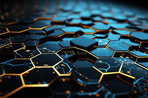 Ilustración en 3D de la estructura hexagonal Vector Premium generado