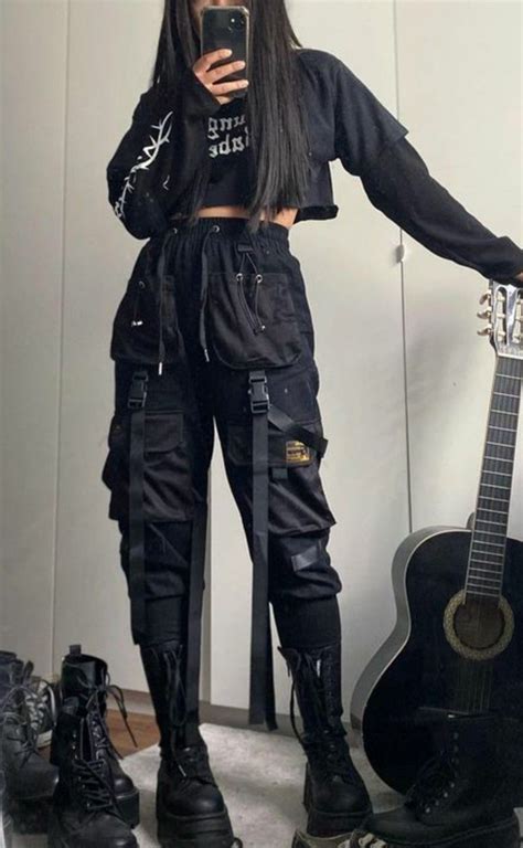 Combat Boot Outfit Combat Pants Black Combat Boots Cargo Pants Outfit Aesthetic Cargo Pants