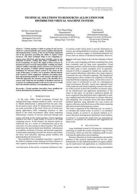 Pdf Technical Solutions To Resources Allocation For Distributed