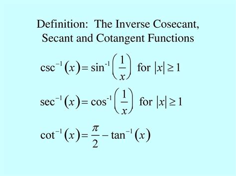The Inverse Trigonometric Functions Ppt Download