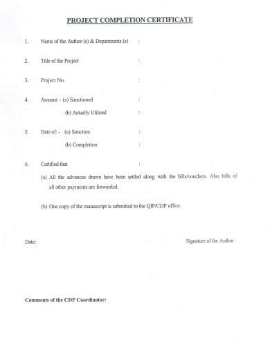 Project Completion Certificate Templates AI InDesign Word Pages PSD Publisher PDF