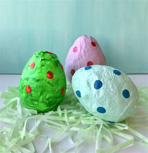 Ü Eier basteln aus Mehlkleister basteln Heimatdinge Osternest