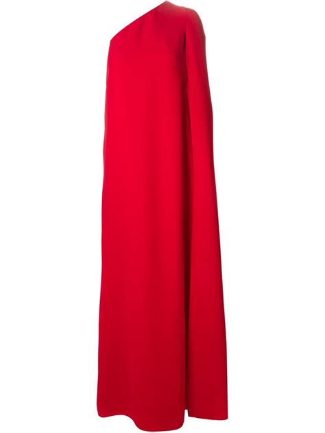 Valentino One Shoulder Evening Gown In Red Lyst