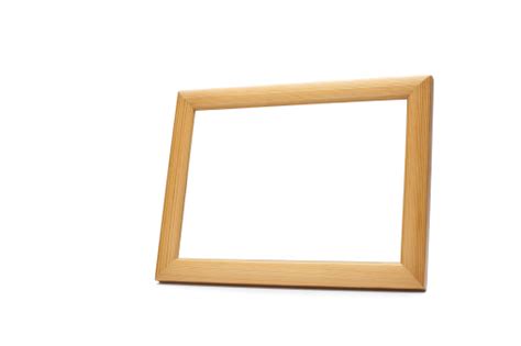 Bingkai Gambar Kayu Kosong Di Latar Belakang Putih Dengan Jalur Kliping