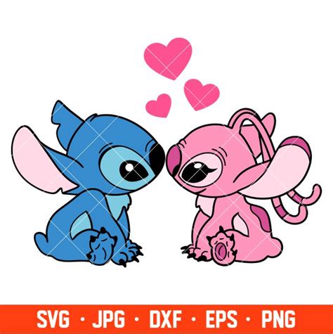 Stitch And Angel Svg Love Svg Valentines Day Svg Disney Inspire