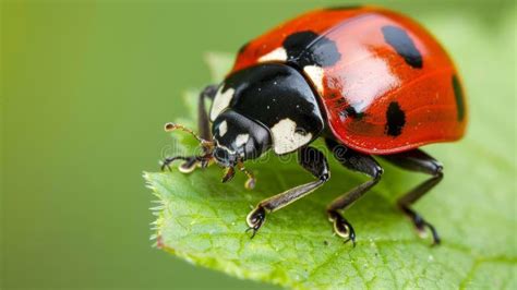 Closeup Of A Ladybug Perched On A Leaf Highlighting The Importance Of Beneficial Insects In The