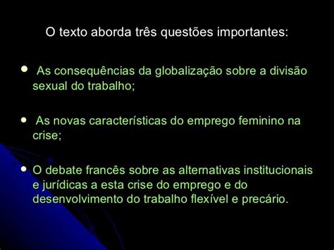 Globalização E Divisão Sexual Do Trabalho Slides 1 Ppt
