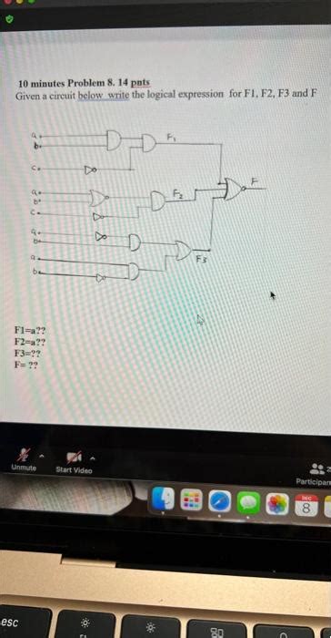 Solved 10 Minutes Problem 8 14 Pnts Given A Circuit Below