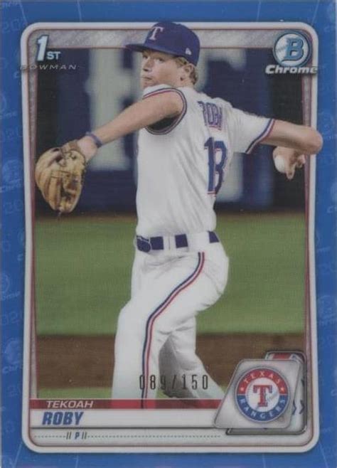2020 Bowman Draft Chrome Tekoah Roby Bd 76 Blue Refractor 150 Rc