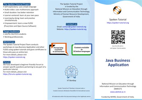 View Brochure Spoken Tutorial Org