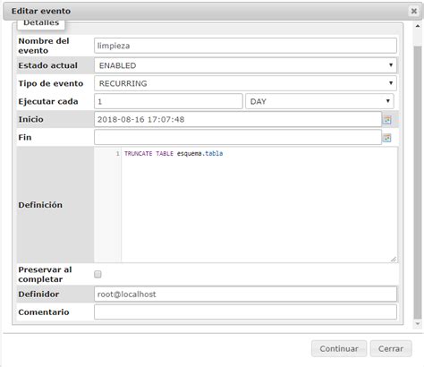 Php Vaciar Los Registro De Una Tabla Mysql Con Eventscheduler 24h