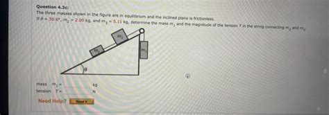 Solved Question C The Three Masses Shown In The Figure Chegg