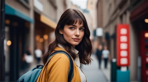 Premium Photo A Woman Wearing A Yellow Jacket