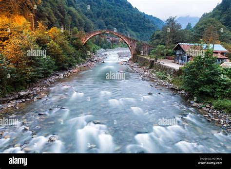 historical ottoman bridge in senyuva cinciva in armenian over the