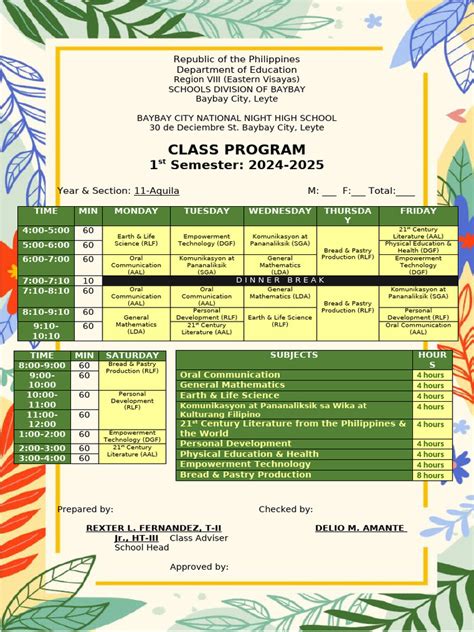 11 Aquila Class Program 2024 2025 Pdf