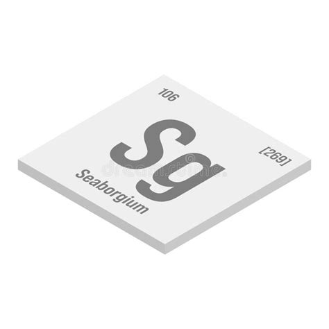Seaborgium Sg Periodic Table Element Stock Illustration