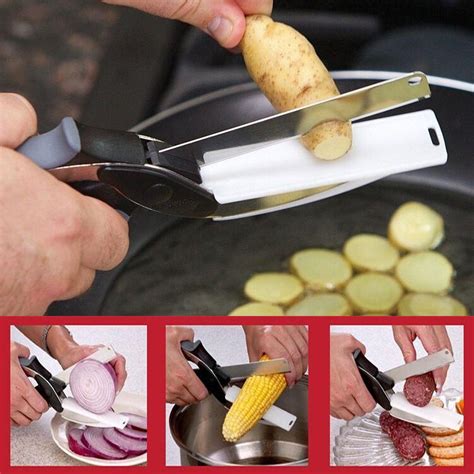 Clever Cutter 2 In 1 Kitchen Knife Cleaver Cutters Space Life Company
