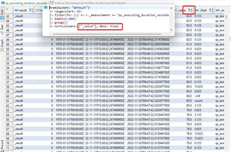 Influx Incorrect Arrow In Column Filter Issue 18223 Dbeaver