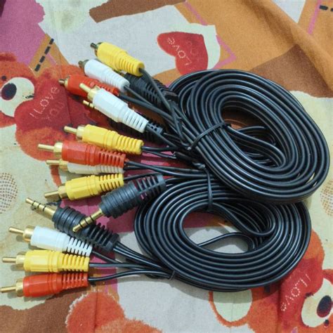 Jual Kabel Av Jack Mm To Rca Warna Meter Shopee Indonesia