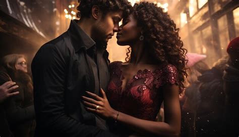 Premium Photo Young Couple Enjoying A Night Of Dancing And Celebration Together Generated By