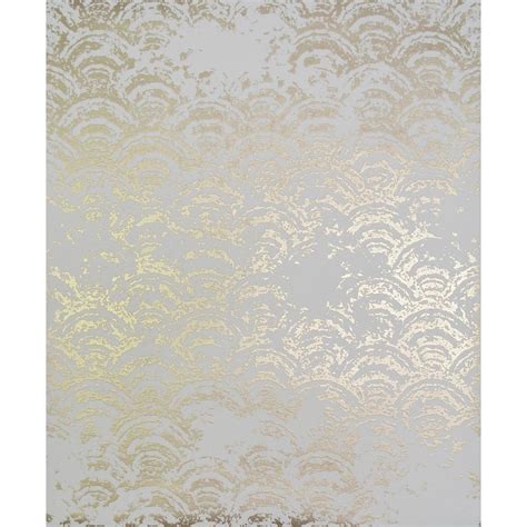 York Wallcoverings Antonina Vella Modern Metals Eclipse White And Gold
