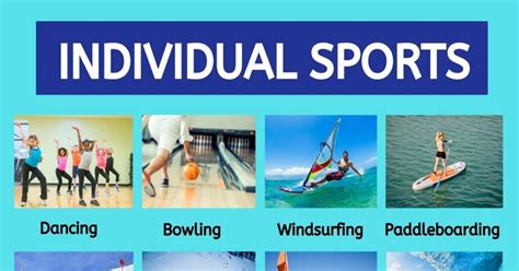 List Of Individual Sports In English Esl