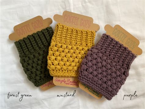 Coffee Cozy Crochet Coffee Sleeve Etsy