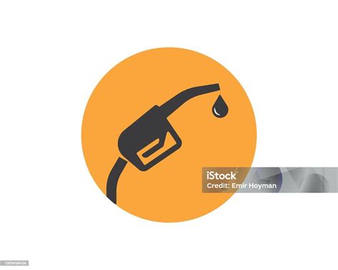 Pompa Bahan Bakar Nozzle Dan Drop Terisolasi Ikon Vektor Pom Pengisian