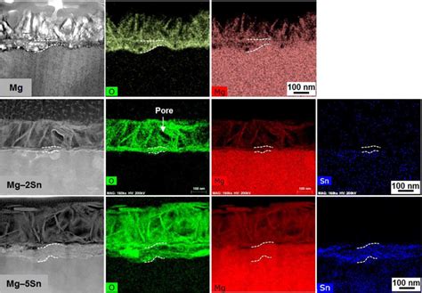 Cross Sectional Stem Images And Corresponding Eds Elemental Mappings Of