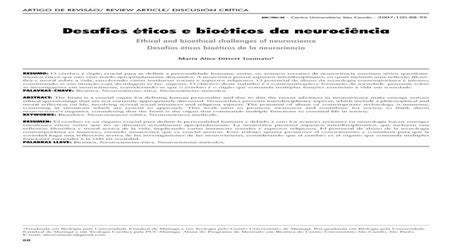 Desafios éticos E Bioéticos Da Neurociência · Desafíos éticos Bioéticos